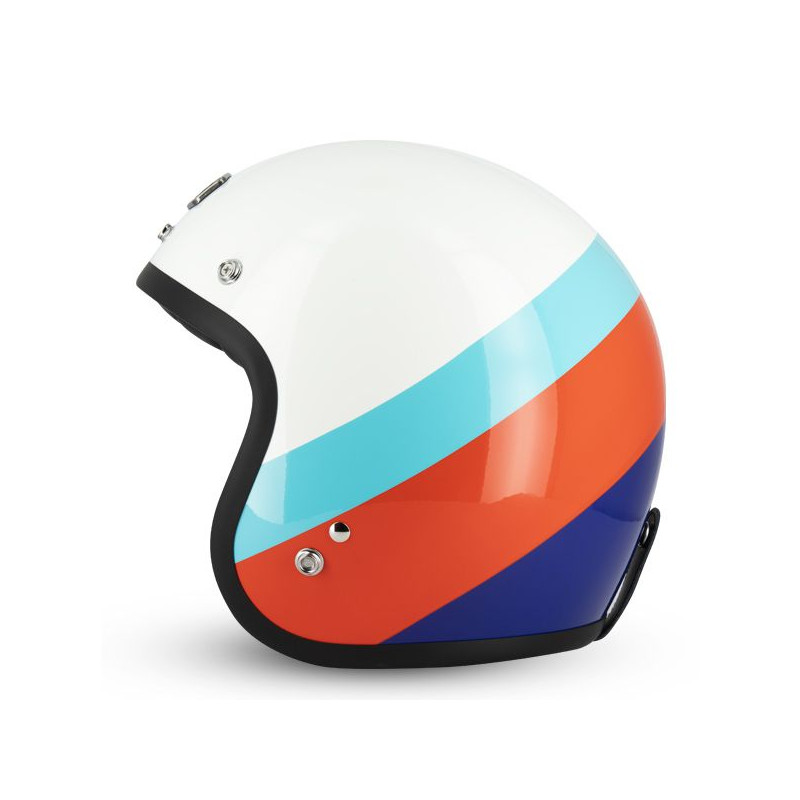 Casco jet custom cafè racer Gasoline S250 bianco lucido