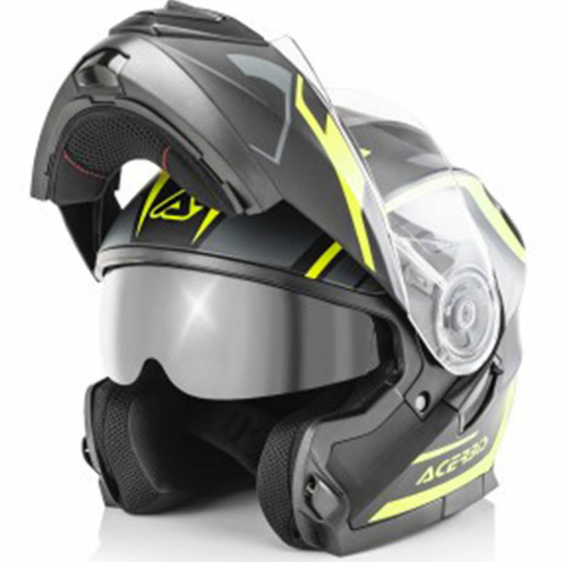Casque modulable Acerbis Serel noir mat jaune