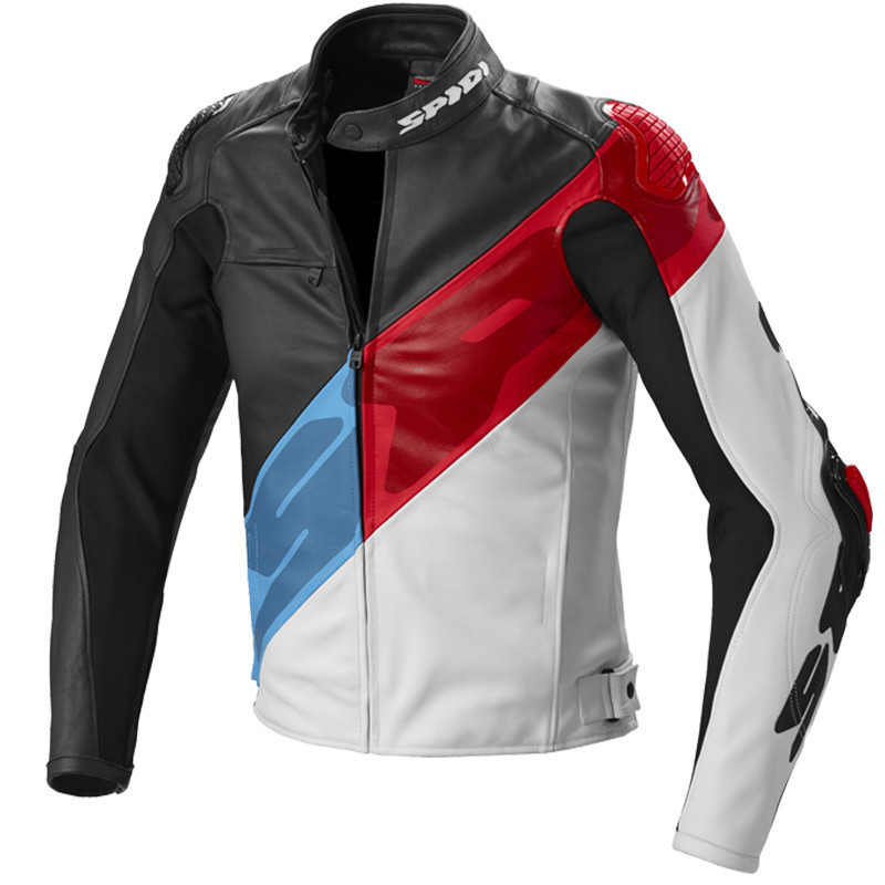 Leather jacket Spidi SUPER-R red blue